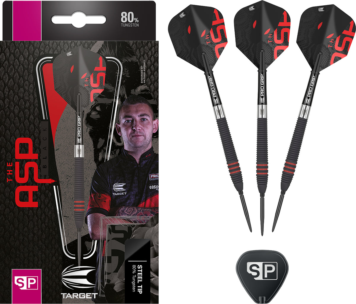 Target Nathan Aspinall - ASP - 80% Tungsten Darts - Black - Swiss - 22 ...