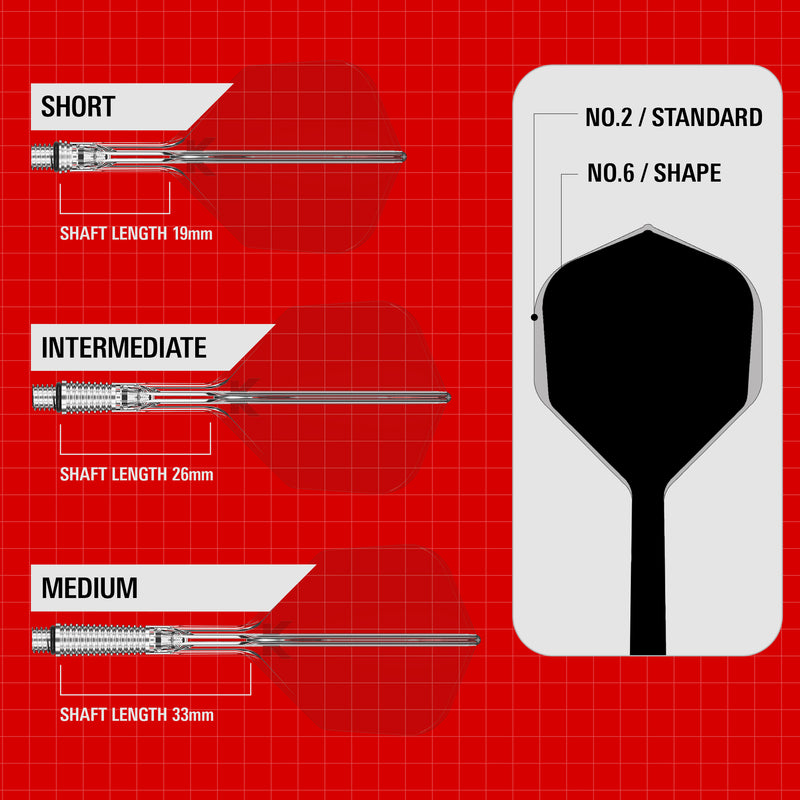 Target K-SHIFT Flights & Shaft System - Spin - Clear - No6 Shape