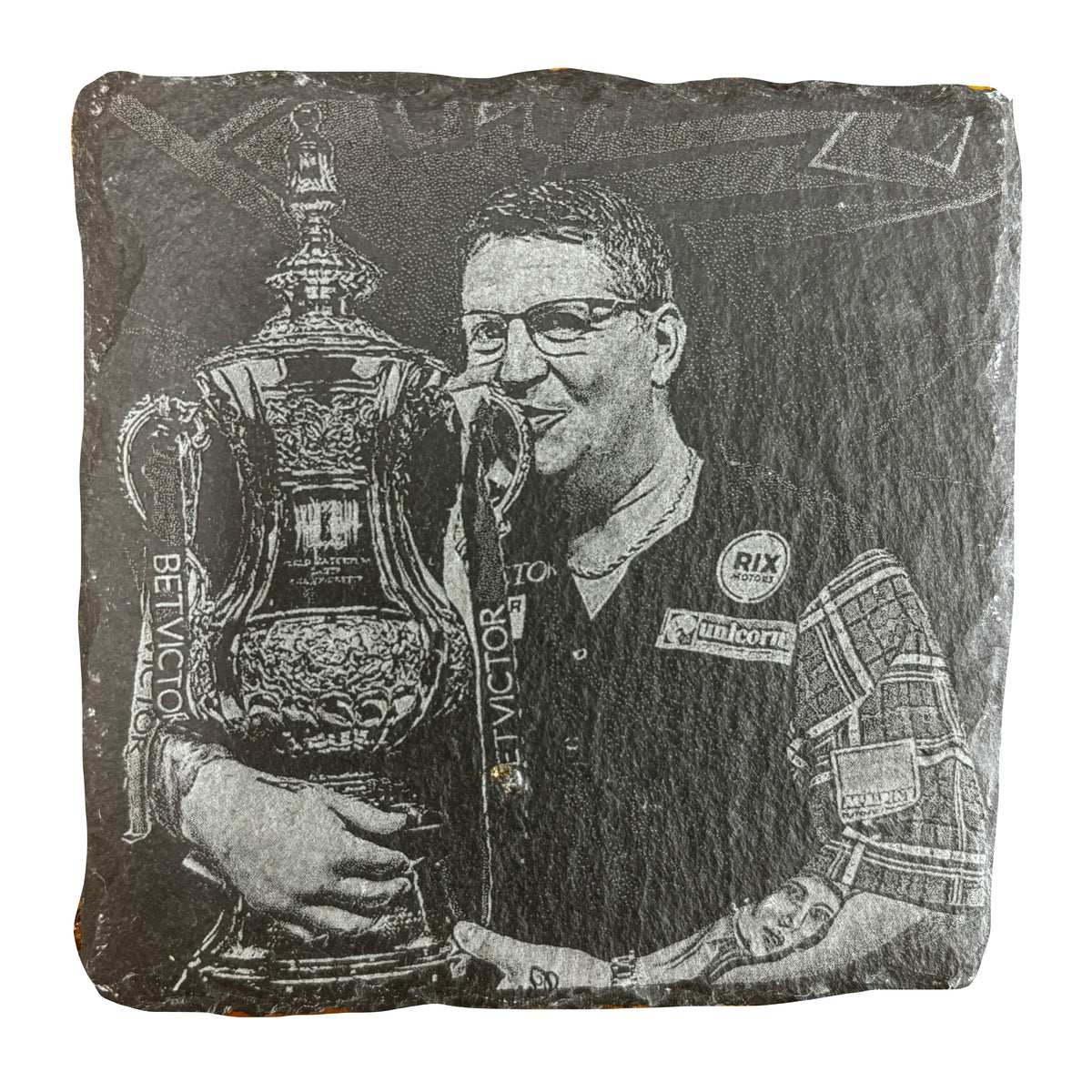 Slate Coaster - Gary 'The Flying Scotsman' Anderson – Bully Darts