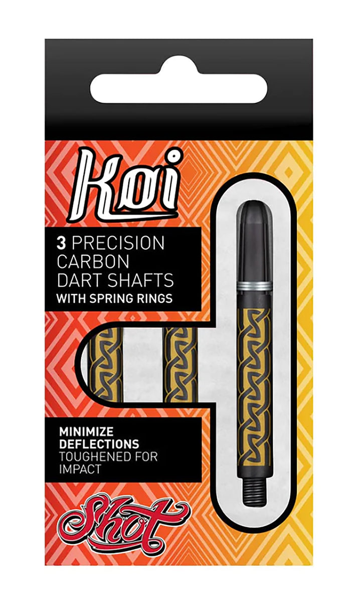 Shot Koi Carbon Dart Shafts - Helioknot Gold – Bully Darts