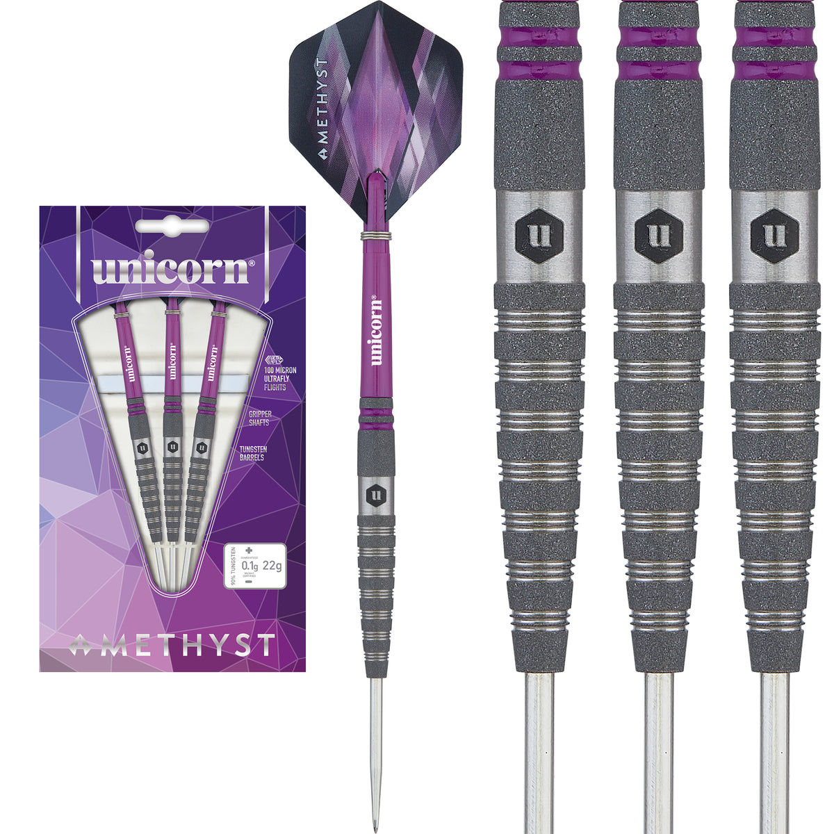 Unicorn Amethyst 4 - 90% Tungsten Darts - 20g 22g – Bully Darts