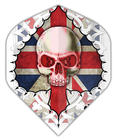 Union Jack Skull 100 Micron Standard No2 Shape Dart Flights – Bully Darts