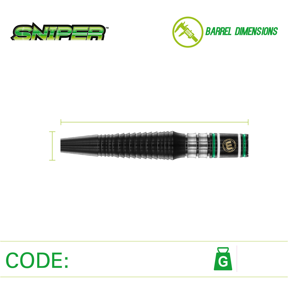 Winmau Sniper Black Steel Tip Darts Set - 90% Tungsten - 23g 24g ...