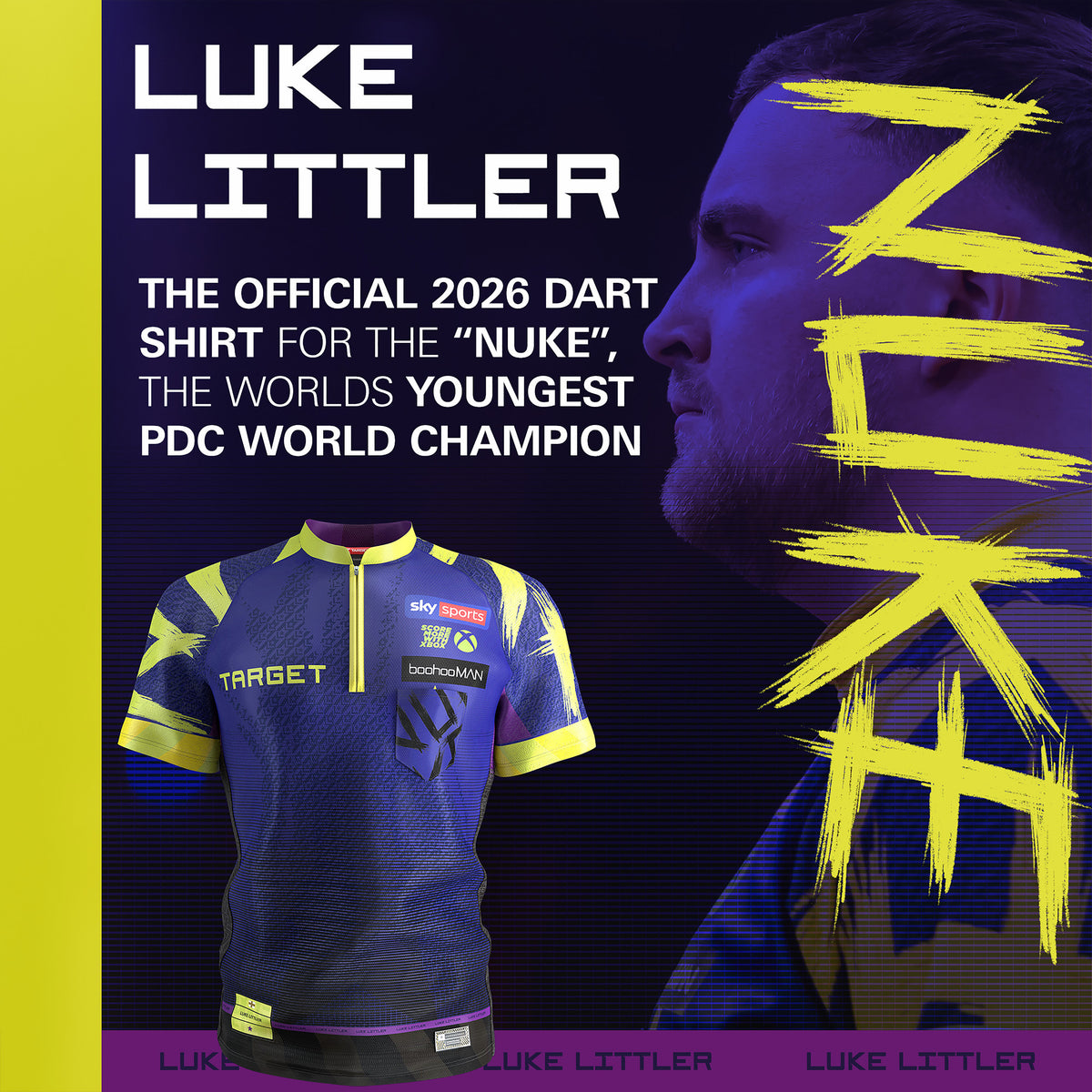 Target Luke 'The Nuke' Littler Playing Dart Shirt - 2026 - 8yrs - 4XL ...