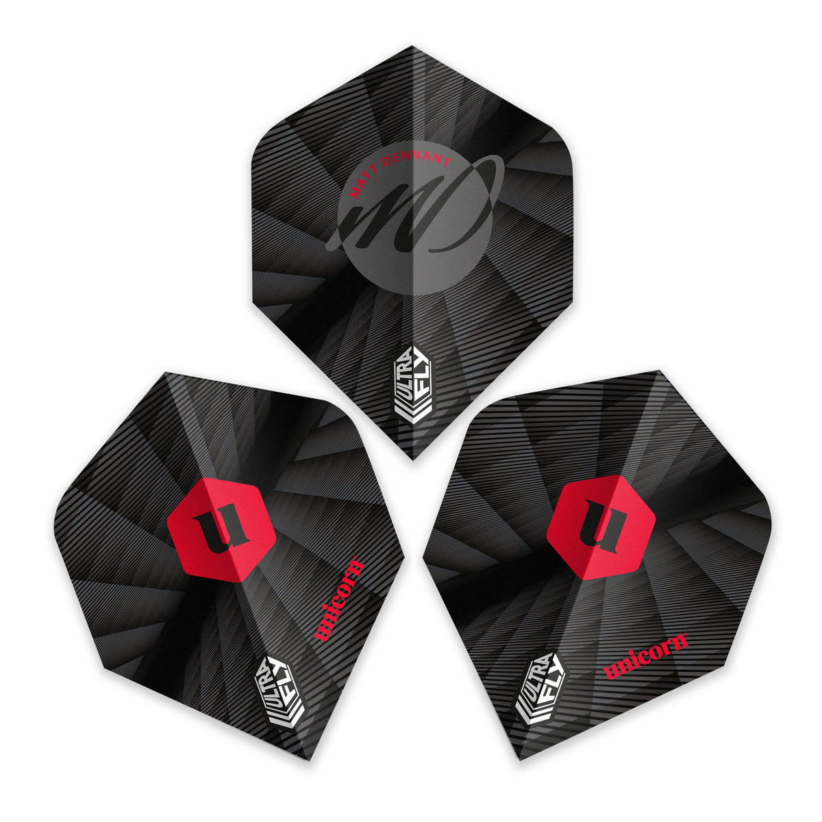 Unicorn Ultrafly. 100 Big Wing Matt Dennant Dart Flights – Bully Darts