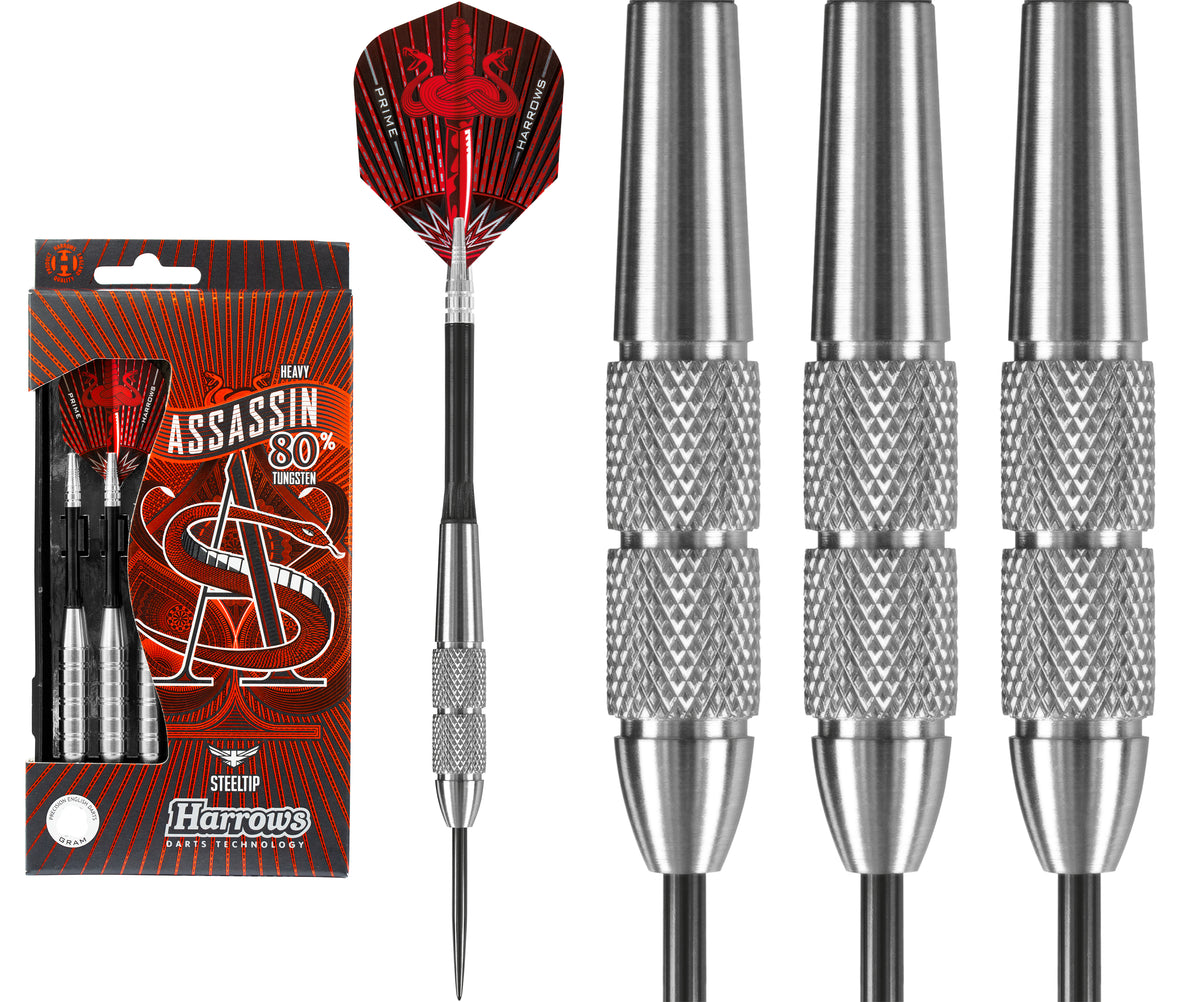 Harrows Assassin Darts - Steel Tip Tungsten - Made in England - Heavy ...