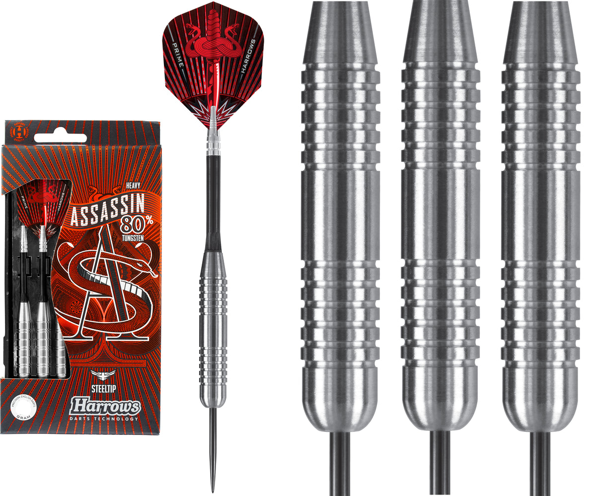 Harrows Assassin Darts - Steel Tip Tungsten - Made in England - Heavy ...