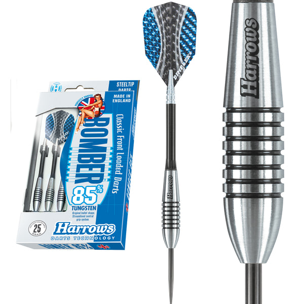 Harrows Bomber Darts - Steel Tip Tungsten - Made in England - 21g 23g