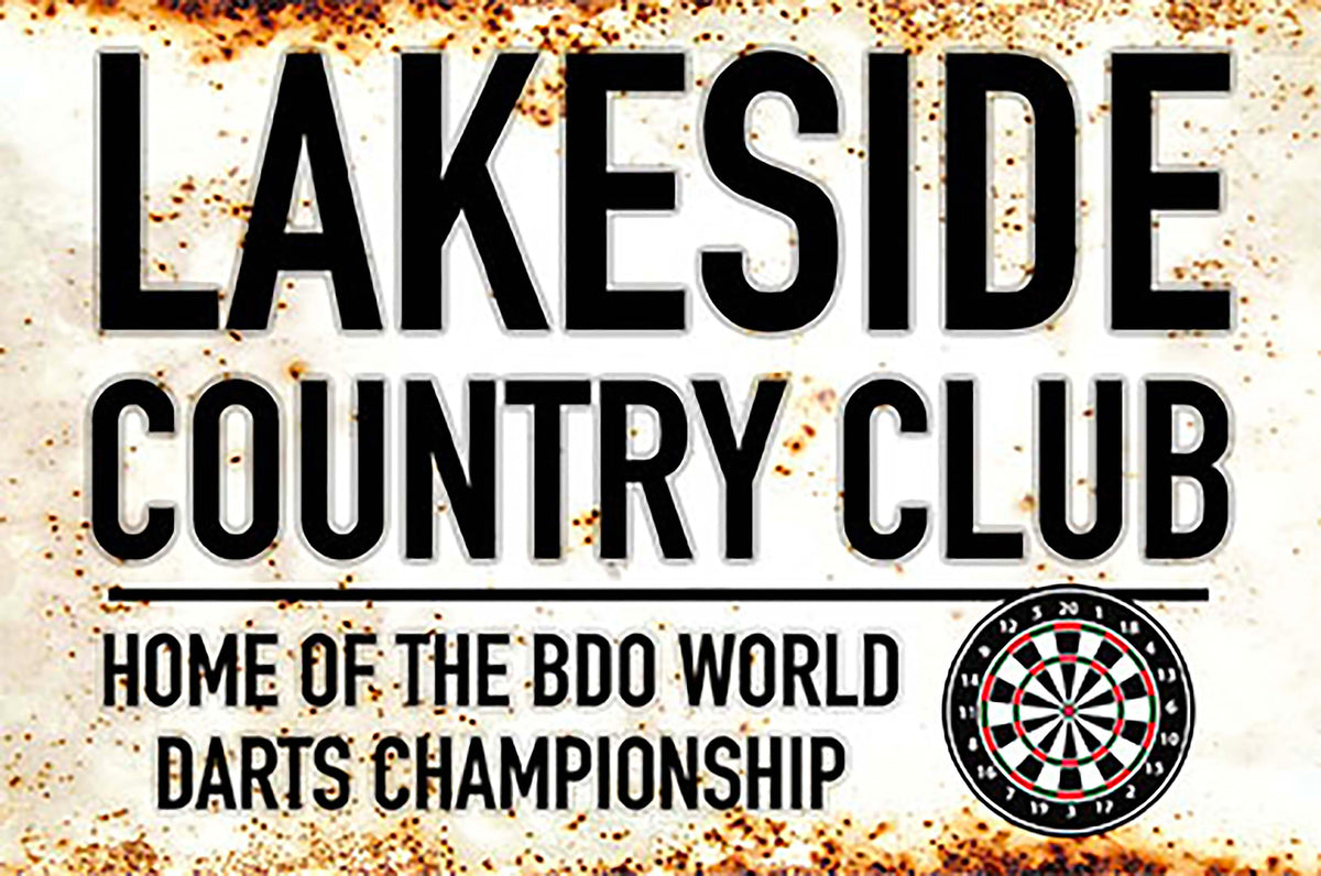 Metal Darts Sign - Lakeside World Darts Championship - Man Cave - Dart ...