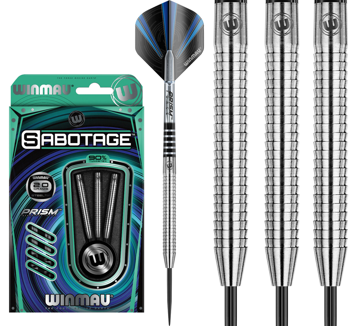Winmau Sabotage - 90% Tungsten Darts - Natural - 22g 24g 26g – Bully Darts
